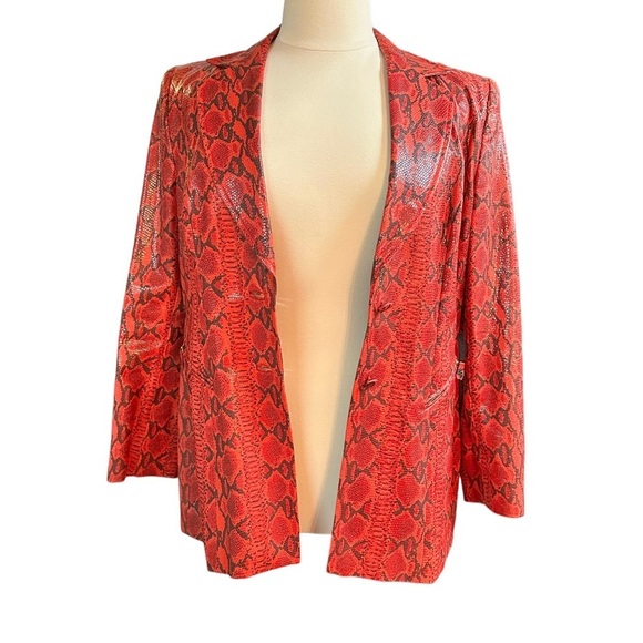 Escada | Jackets & Coats | Vintage Escada Red Leather Blazer | Poshmark